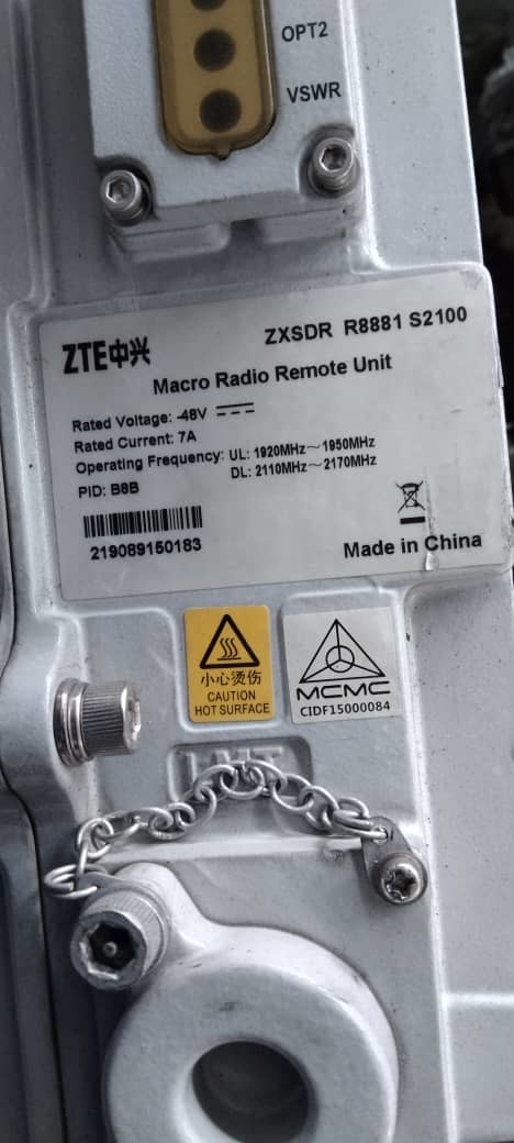 ZTE ZXSDR R8881 S2100 48V 2100M DC 3G Base Station Equipment