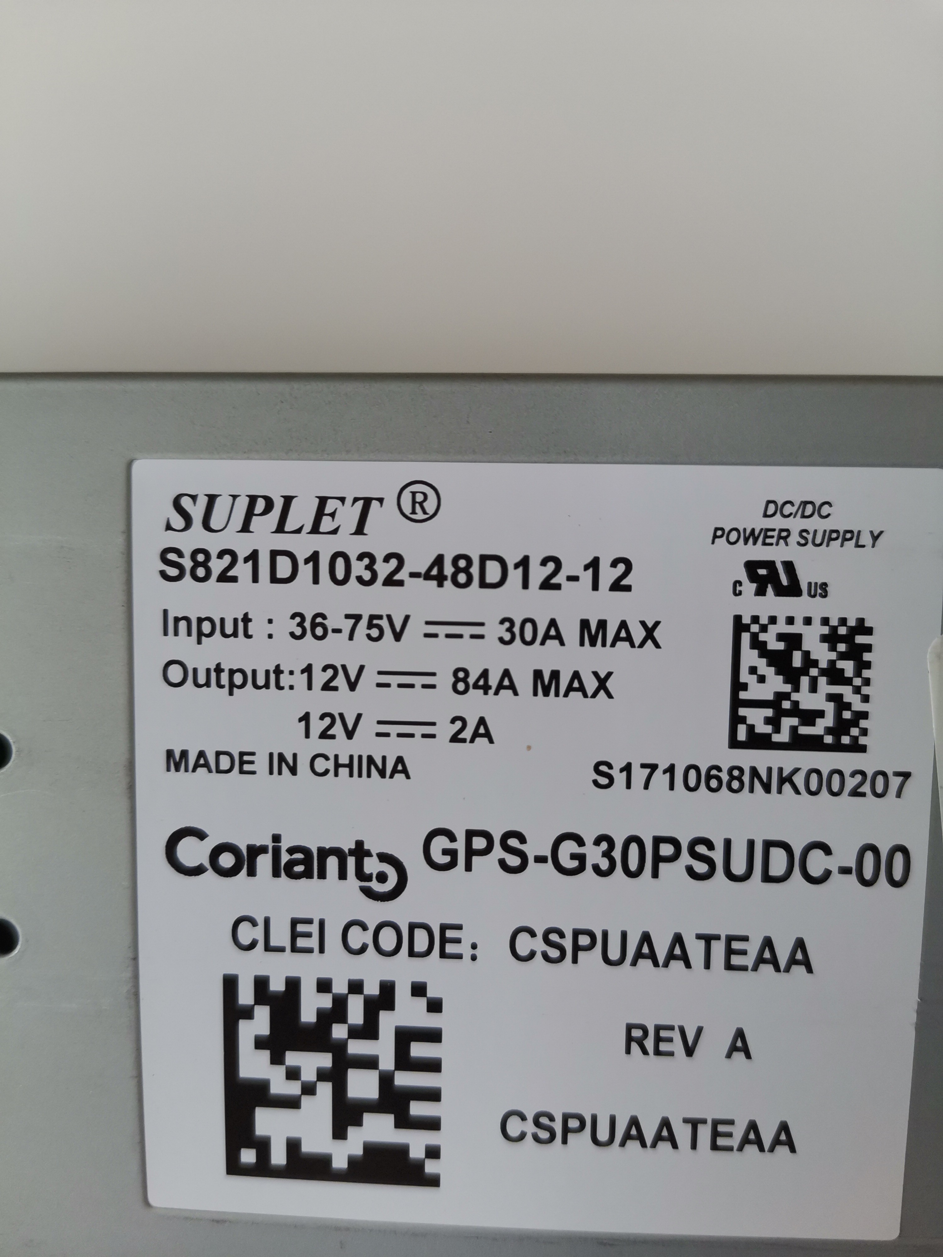 Coriant Groove G30 FP4.1 GPS-G30PSUAC-00 G30 AC POWER MODULE