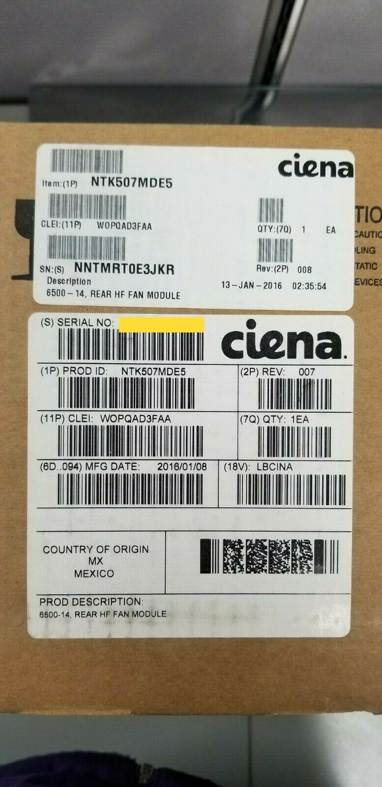 CIENA NTK507MDE5 / WOPQAD3FAA 6500 REAR HF FAN MODULE